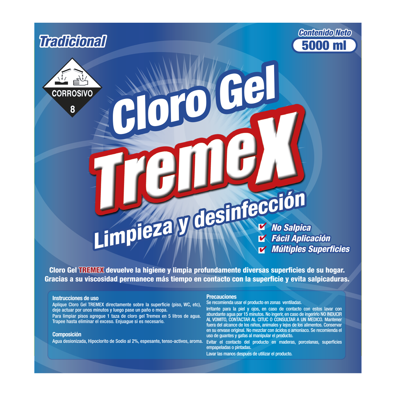 Cloro Gel 5 L – Tremex | Experiencia en Limpieza